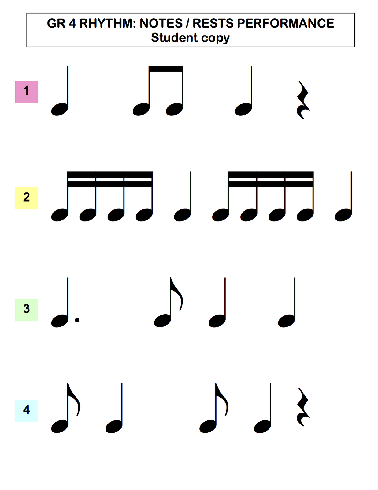 4th Grade Rhythm Assessments | Exclusive Music