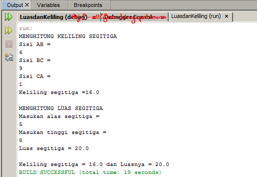 Program Java menghitung Luas dan Keliling Segitiga