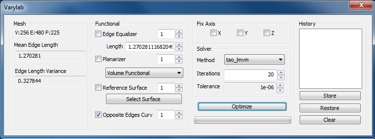 VaryLab - Discrete Surface Optimization: Rhino Plug-in