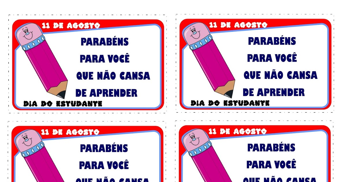 Cartão Dia Do Estudante Para Imprimir - BRAINCP Cartão Dia Do Estudante Para Imprimir - BRAINCP