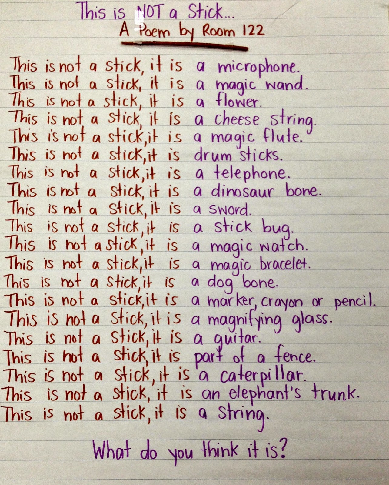 Thinking and Learning in Room 122: This is NOT a Stick...