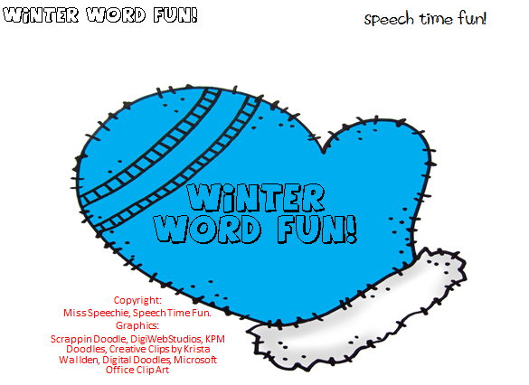 Winter Word Fun! - Speech Time Fun: Speech and Language Activities
