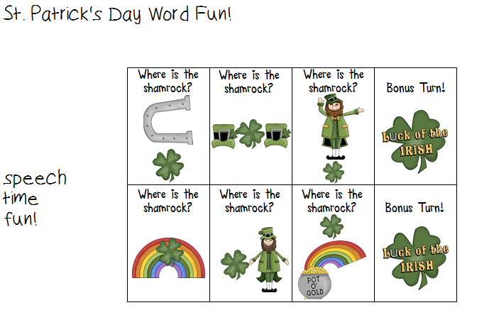St. Patrick's Day Word Fun! - Speech Time Fun: Speech and Language ...