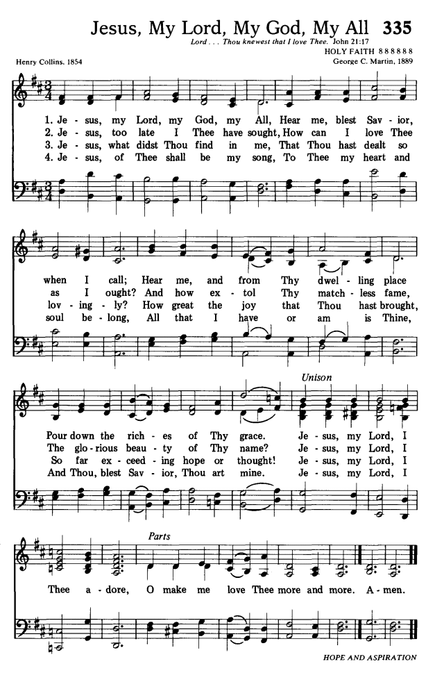 Etymology of Hymns: Jesus My Lord, My God, My All Etymology of Hymns: Jesus My Lord, My God, My All