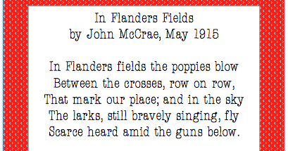 Mrs. Renz' Class: In Flanders Fields, A Poem for Veterans Day