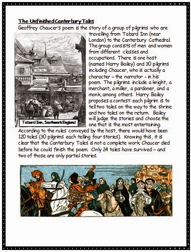 The Best of Teacher Entrepreneurs: CANTERBURY TALES BINGO and READING ...