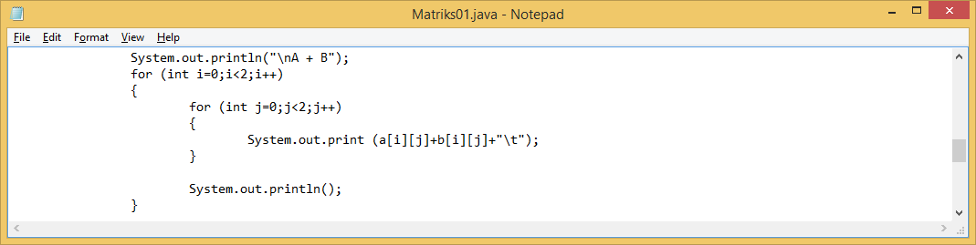 Algoritma Go!!!: Membuat perkalian bentuk Matriks pada Java Algoritma Go!!!: Membuat perkalian bentuk Matriks pada Java