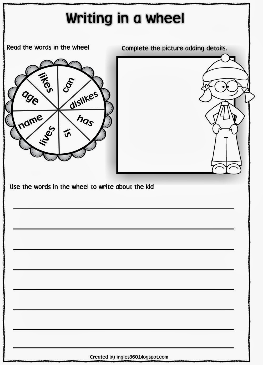 Simply Centers: Writing in a wheel! Freebie