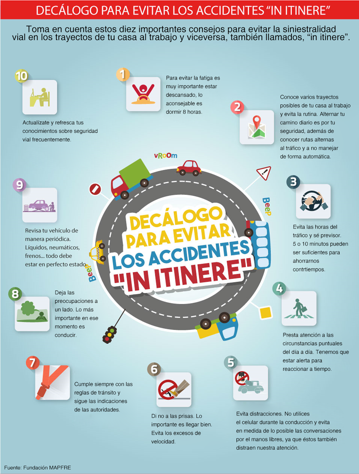 Decálogo para evitar los accidentes Decálogo para evitar los accidentes