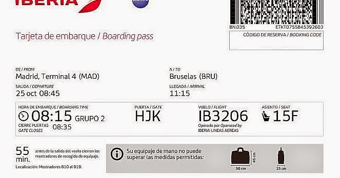 The traveler's drawer: IBERIA. Tarjeta de embarque electrónica para el vuelo IB3206 Madrid ...