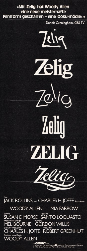 80s Movie Posters - Filmplakate der 80er: Zelig (1983)