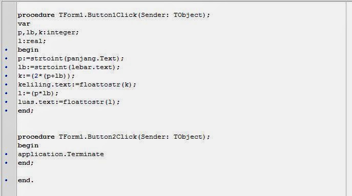 Belajar Program Delphi7: Membuat Program Persegi Panjang dengan Delphi