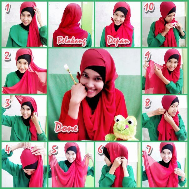 tips memakai hijab: Tutorial Hijab Style - pashmina sifon polos