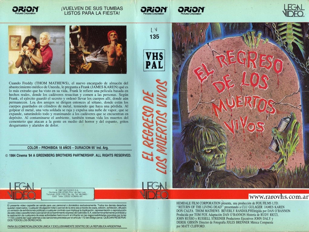 El Regreso De Los Muertos Vivos (1985) - RaroVHS: Películas En VHS De ... El Regreso De Los Muertos Vivos (1985) - RaroVHS: Películas En VHS De ...