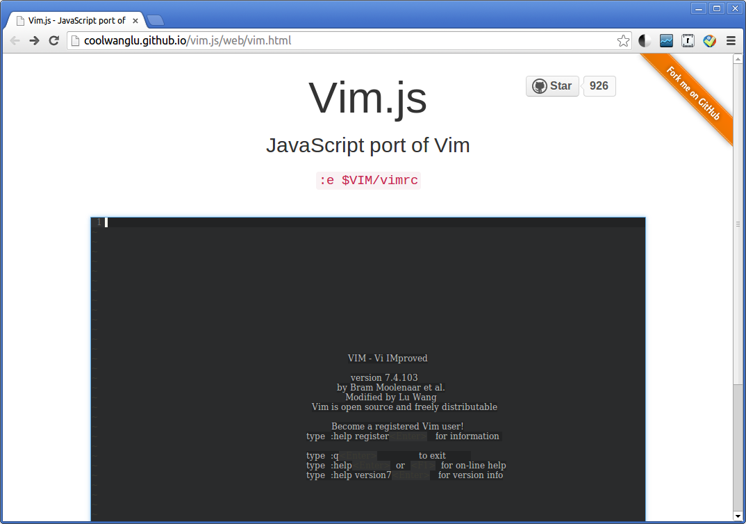 Vim.js：一個使用 JavaScript 實作的 Vim 編輯器（尚在發展階段） - G. T. Wang