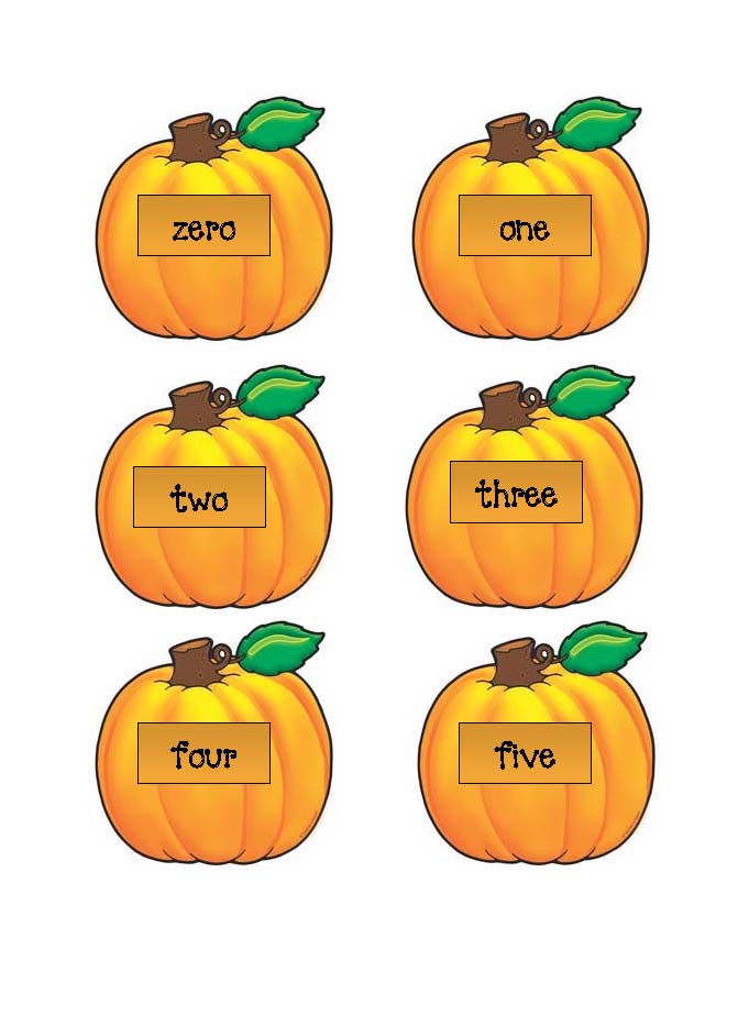 Number and Color Words-Pumpkin Sorting - Classroom Freebies