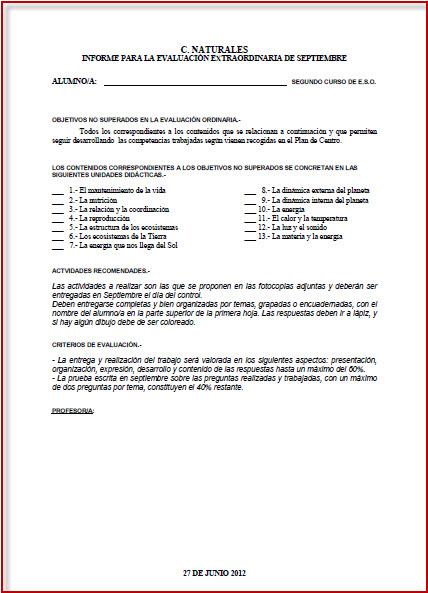 Modelo de un informe simple - Imagui