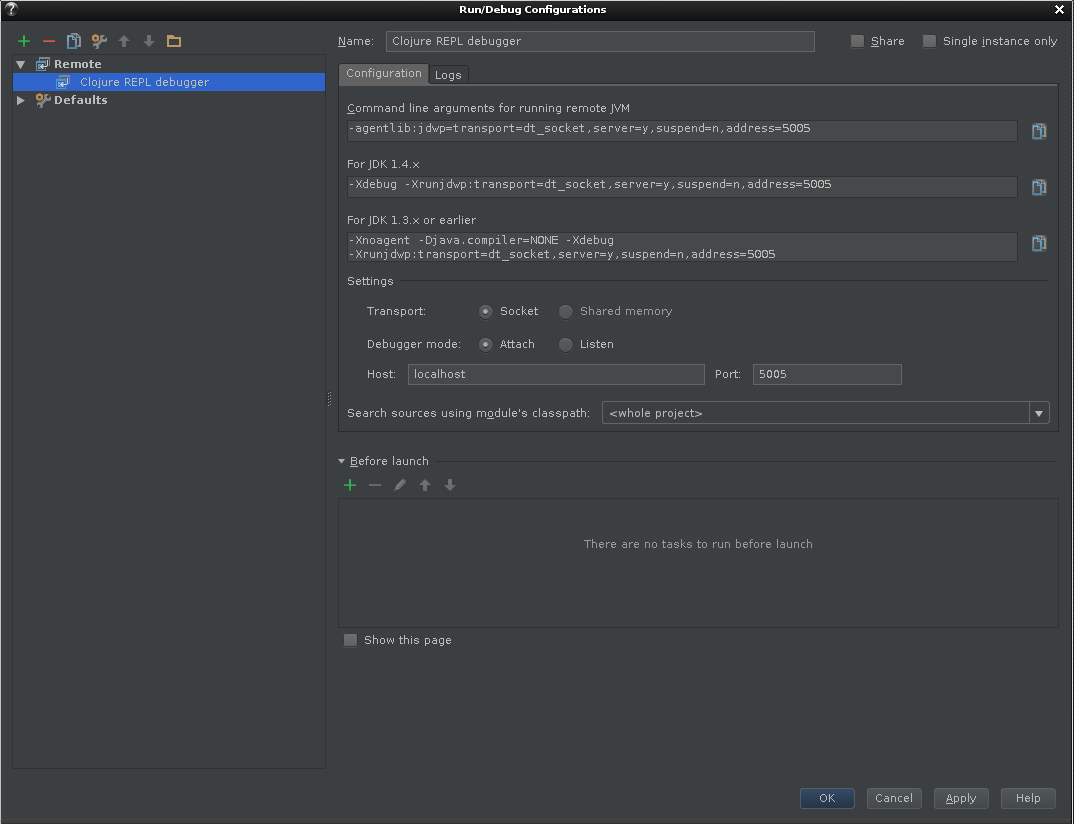 Running and debugging Clojure code with Intellij IDEA ~ Tomek Lipski's blog