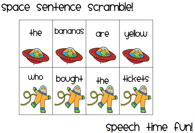 Space Sentence Scramble! - Speech Time Fun: Speech and Language Activities