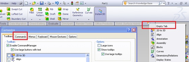 Tips & Tricks: Customize your own command manager tab - IME Technology Sdn Bhd