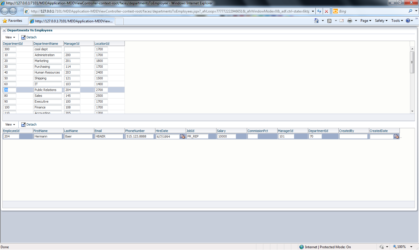 Master Detail Relationship in ADF Updated 2020