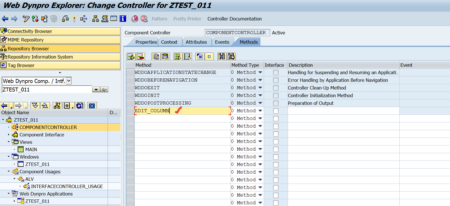TECHSAP : Web Dynpro ALV with editable column