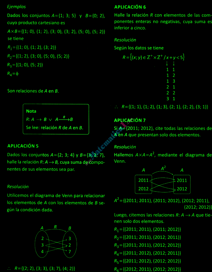 RELACIONES MATEMÁTICAS EJERCICIOS RESUELTOS PDF