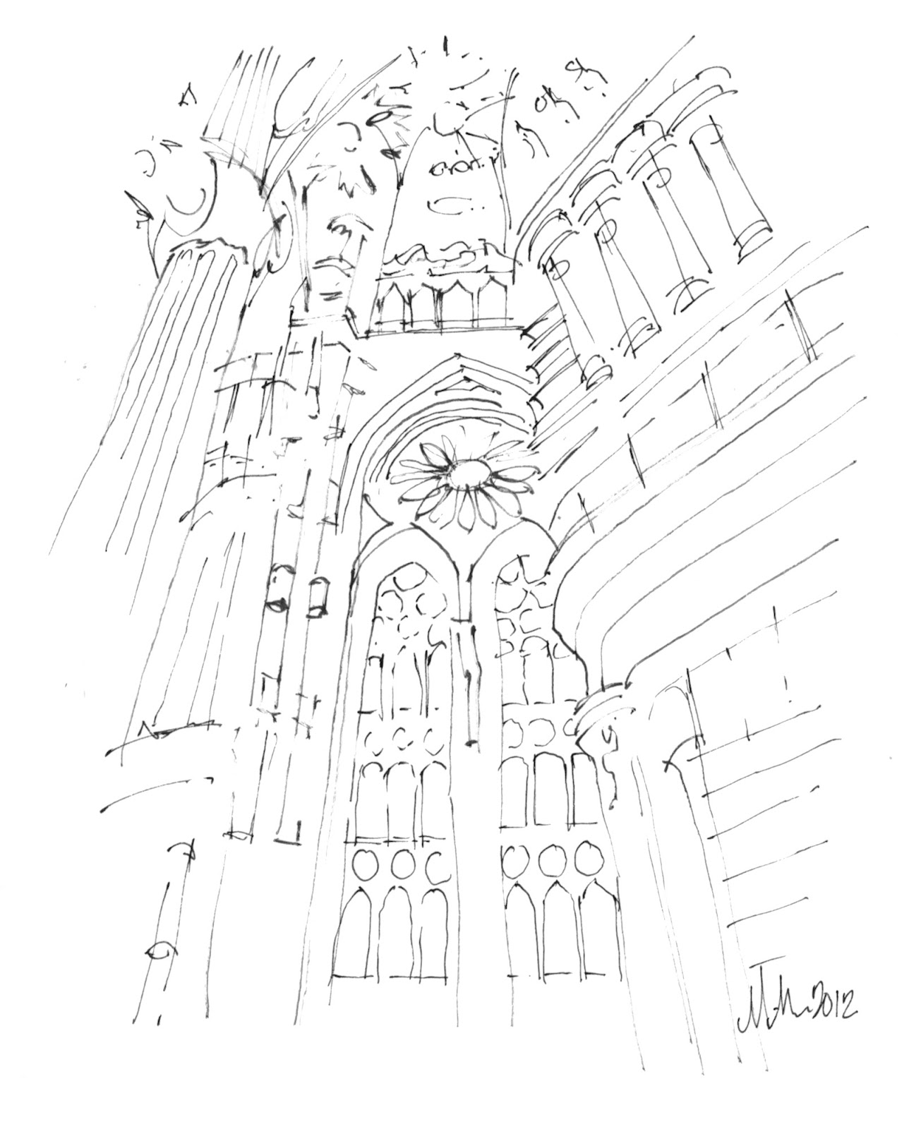Sagrada Familia Coloring Page Coloring Coloring Pages