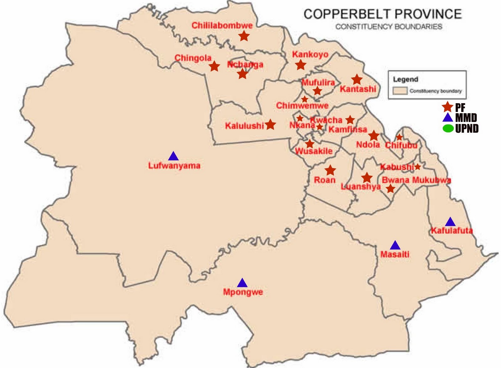 Zambia Map Copperbelt