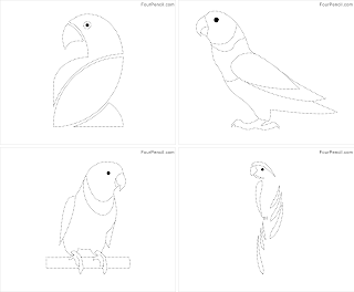 Four Dotted: Free printable Parrot dotted drawing worksheet/activity ...