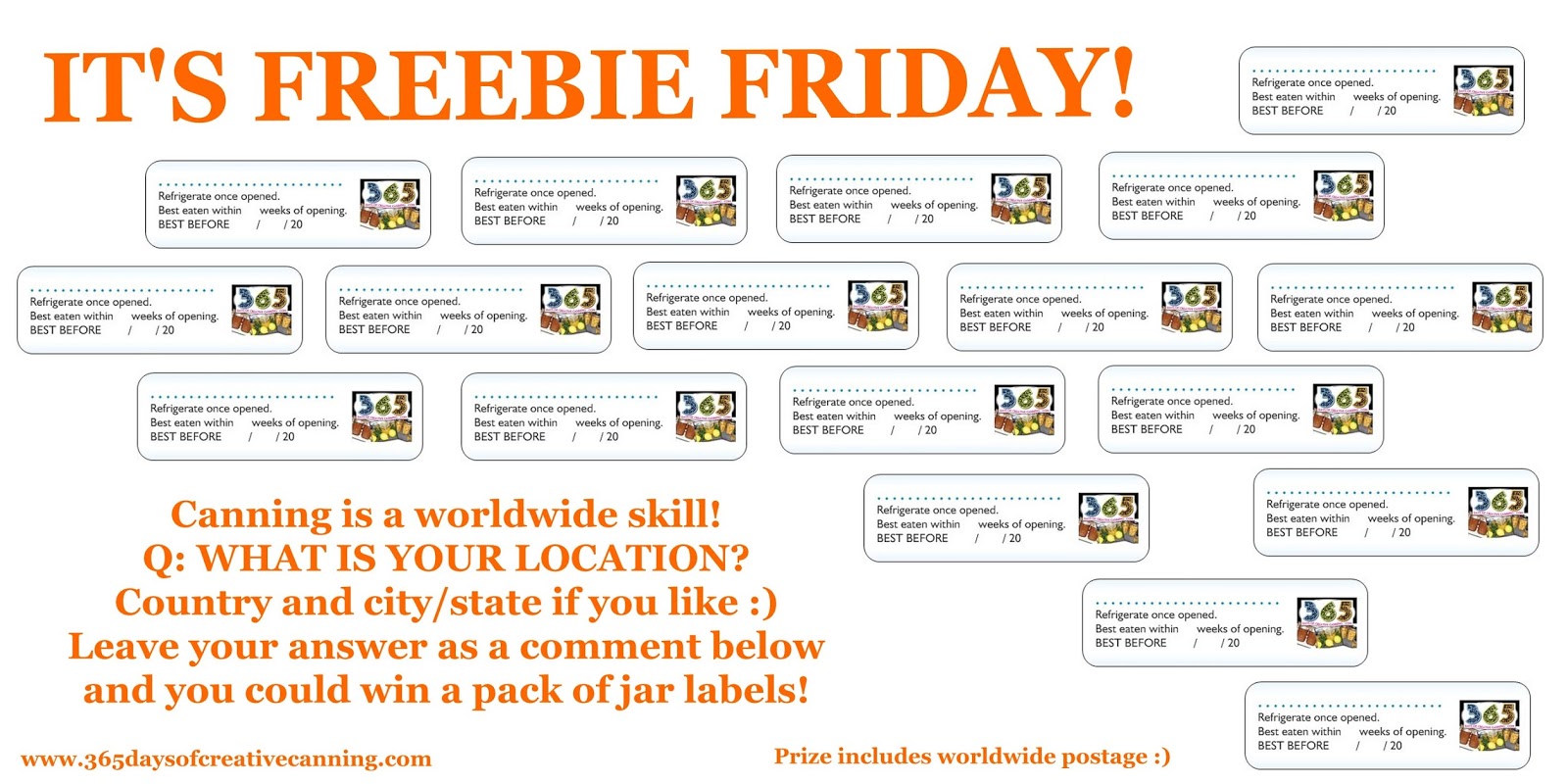 FOOD PRESERVING: Freebie Friday Winner [August 16]