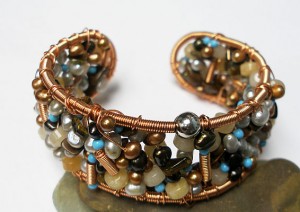 Fun Bead Soup Wire Wrapped Bangle Tutorials / The Beading Gem