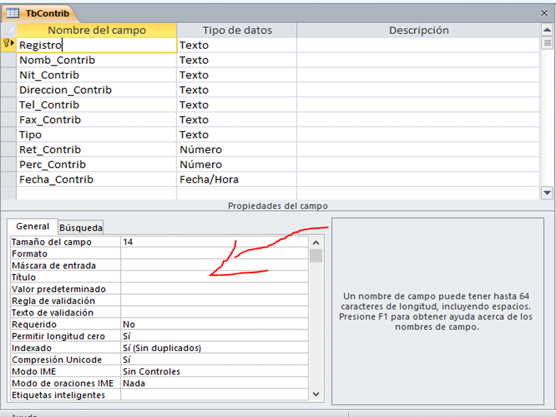 manual de access 2010: PROPIEDADES DE LOS CAMPOS