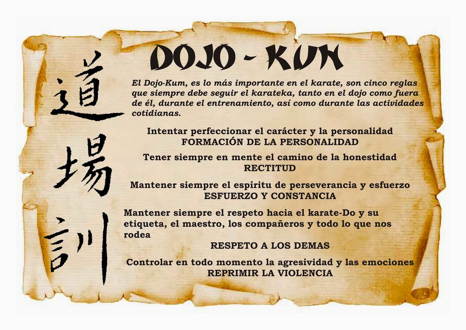 Karate Salobreña y Lobres: Dojo Kun