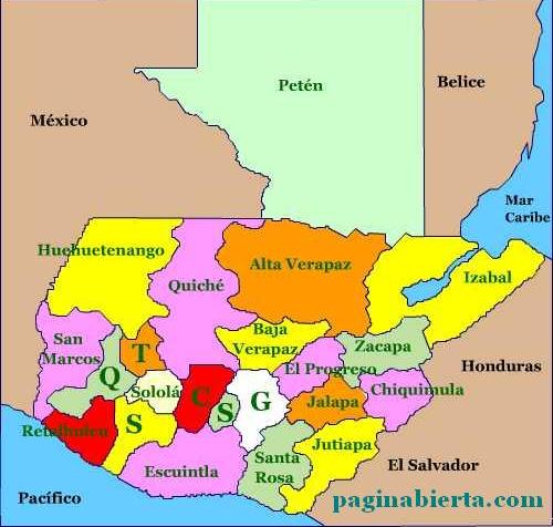 Mapas del Mundo: Mapa de guatemala con departamentos