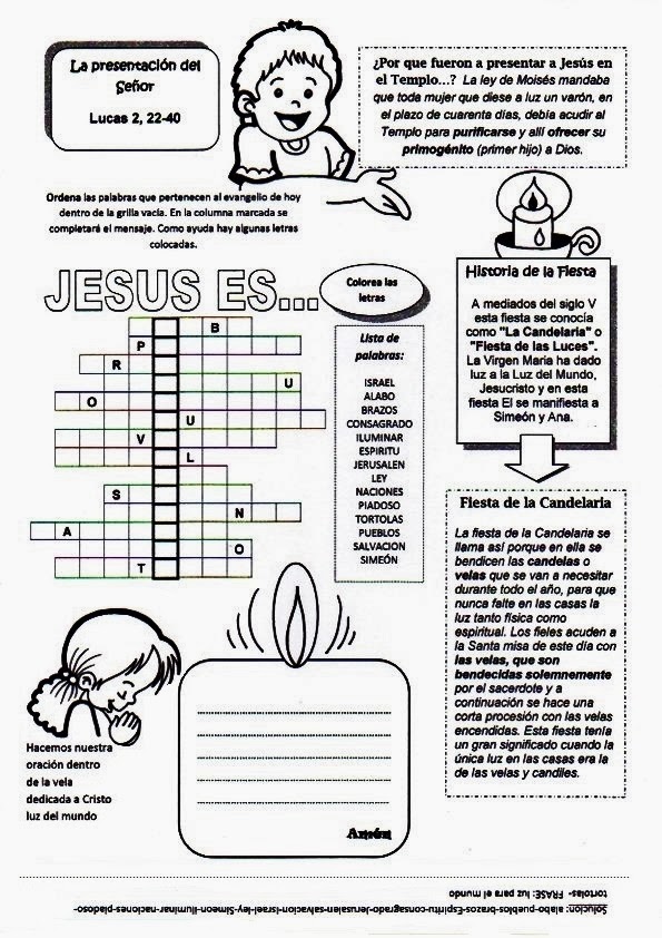 Parroquia La Inmaculada: Fichas: Presentación de Jesús en el Templo