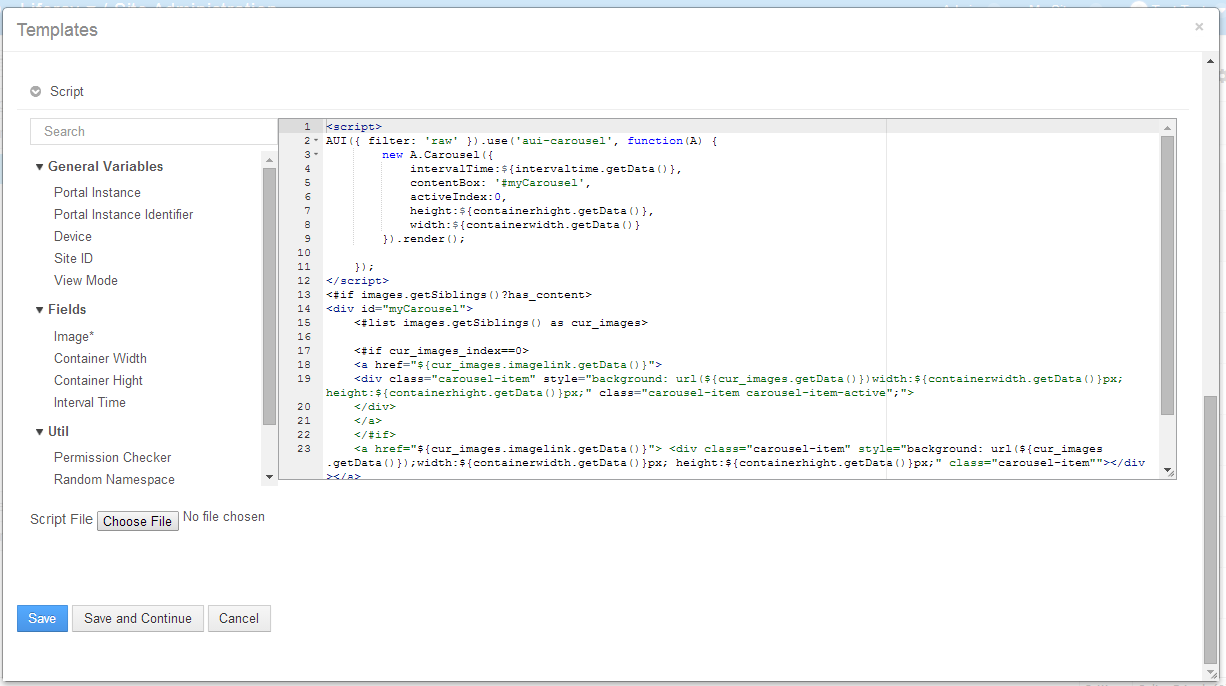Liferay 6.2 Web Content AUI Carousel Structure and Template / Image Slide Show - Liferay