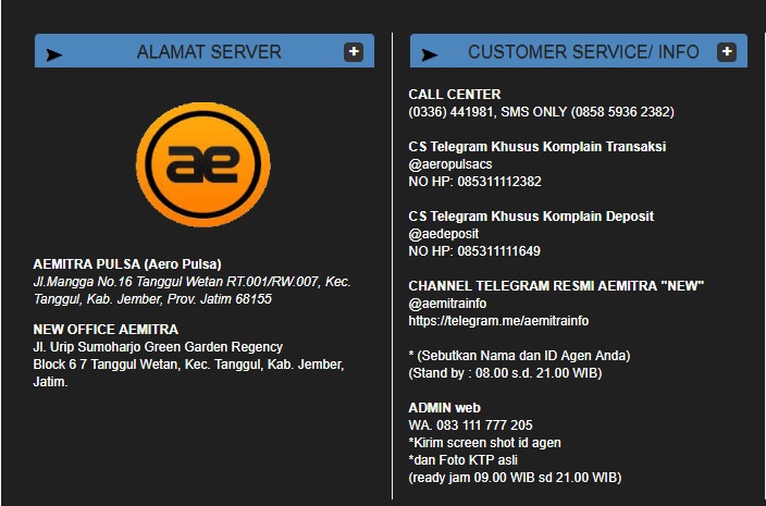 AEMITRA MULTI PAYMENT: HARGA PRODUK