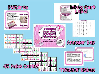 Valentine Equivalent Fraction Poke Game | Fun in Room 4B