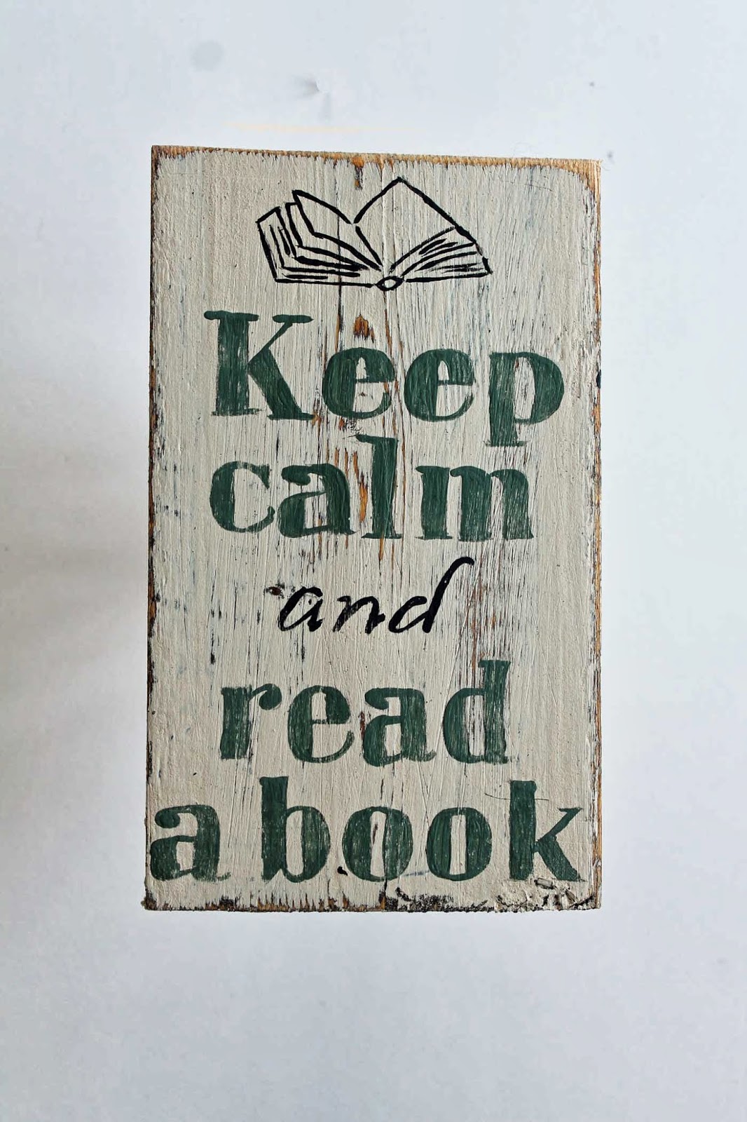LILLIS HANDCRAFT Holzschilder : Holzschild: keep calm and read a book