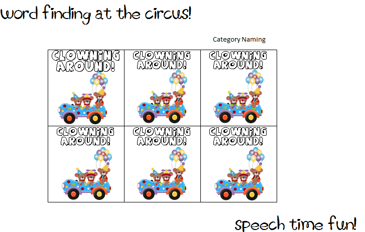 Word Finding Fun at the Circus - Speech Time Fun: Speech and Language ...