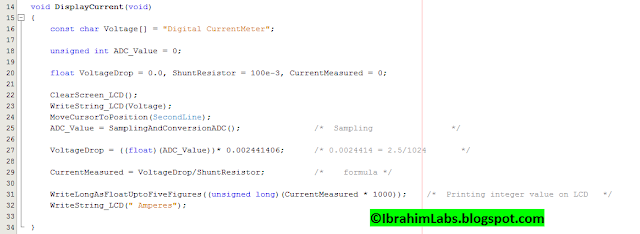 Figure 4. Displaying measured current.