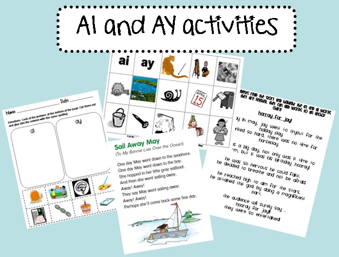Ginger Snaps: Ai and Ay Activities