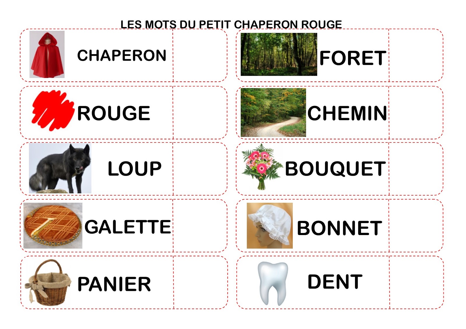 le petit chaperon rouge texte ? imprimer