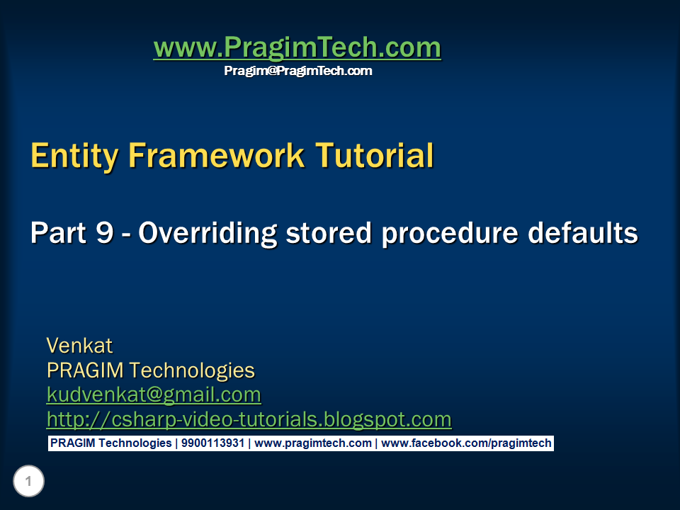 Sql server, .net and c# video tutorial: Part 9 - Overriding stored procedure defaults with ...