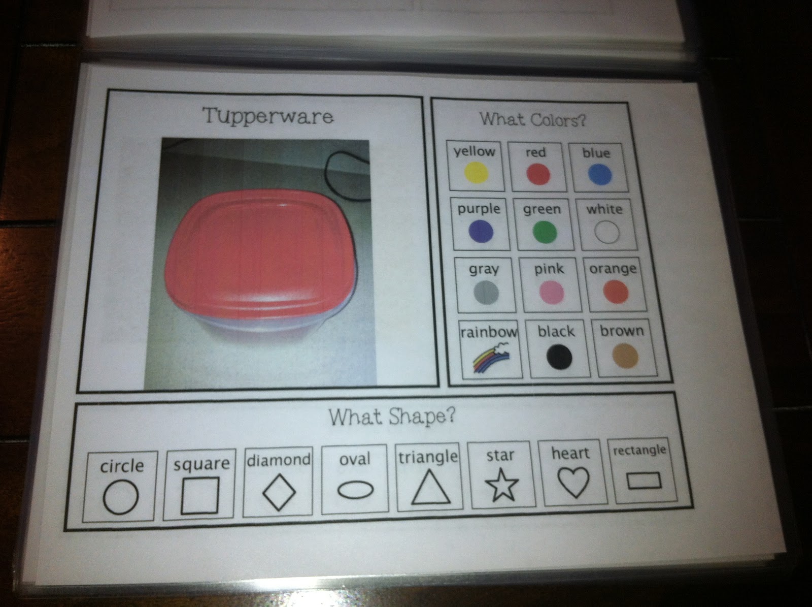 What Shape/What Colors Adapted Book! » Autism Adventures