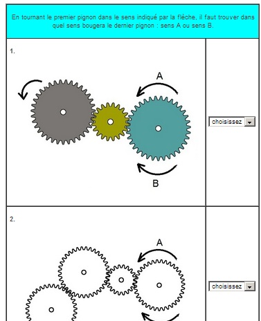 QCM-CONCOURS-GRATUITS: Les pignons - Les poulies - Test psychotechnique ...