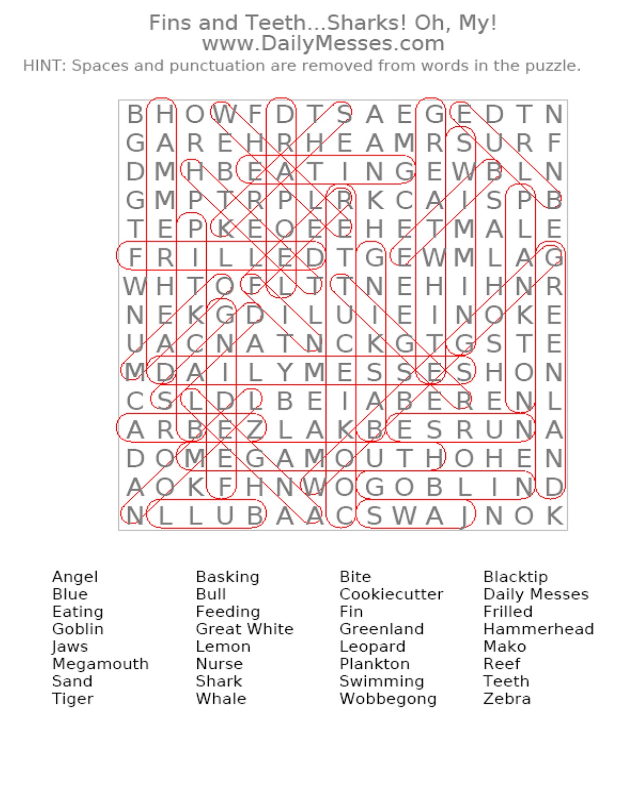 Daily Messes Shark Themed Word Find daily-messes-shark-themed-word-find