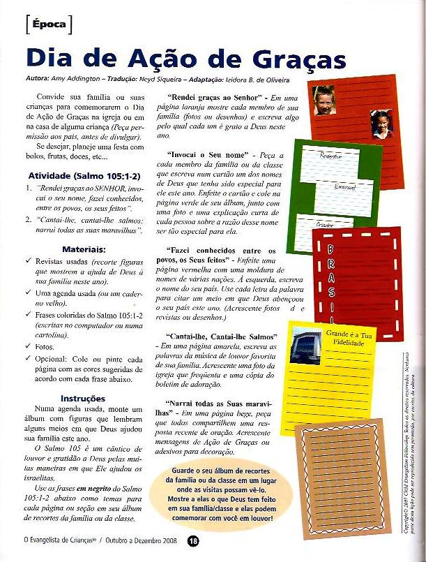 Educando com a Tia Mara e Cia: Dia de Ação de Graças