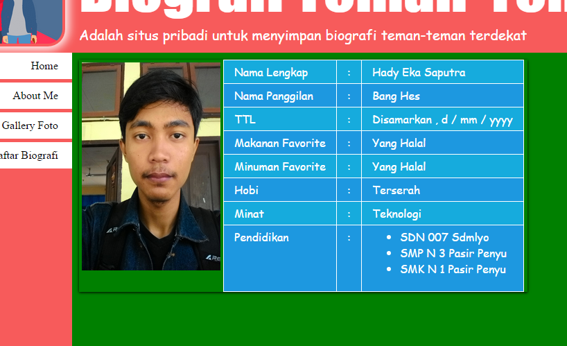 Membuat Website Biodata Pribadi Menggunakan HTML Dan CSS Part 4 - JavaSC Developer